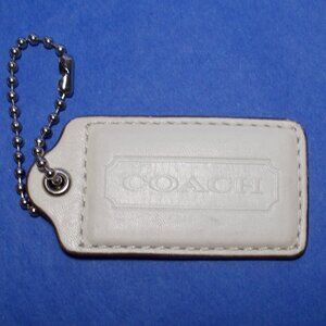 Coach | Bags | Coach White Off Leather Hang Tag 3 With Silver Toned ...